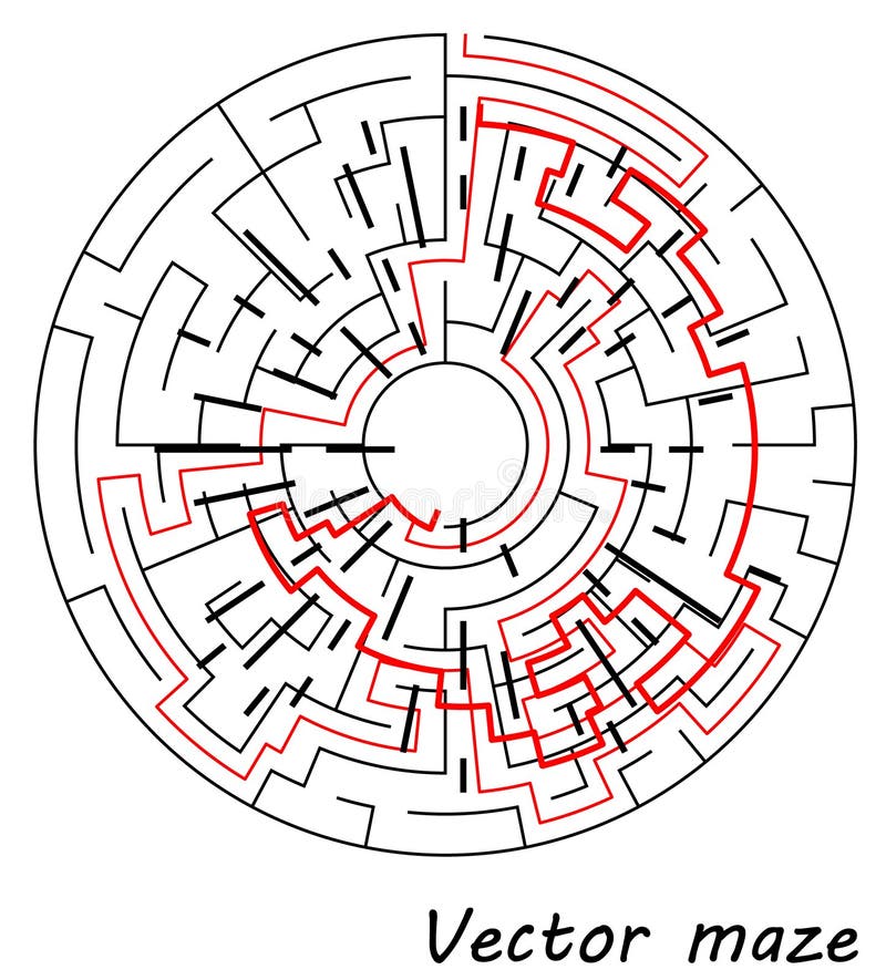 Maze vector illustration stock vector. Illustration of complexity ...