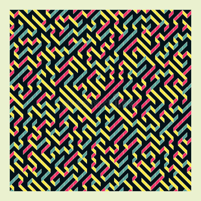 Labyrinth Vector Illustration. Line Art Design for Invitation, Poster ...