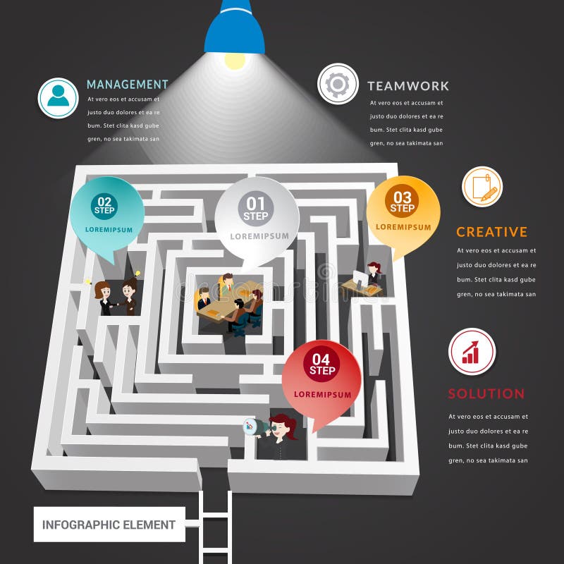 Maze Vector Infographic for Business Worker. Stock Vector ...