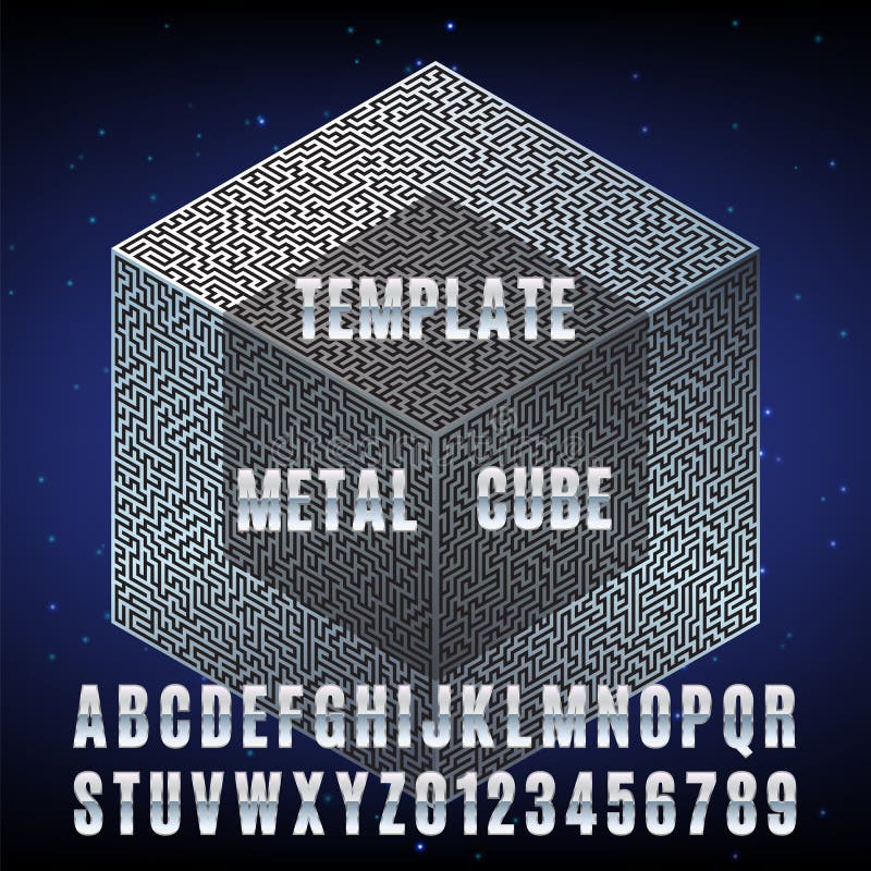 Cube font stock vector. Illustration of alphabet, create - 89892000