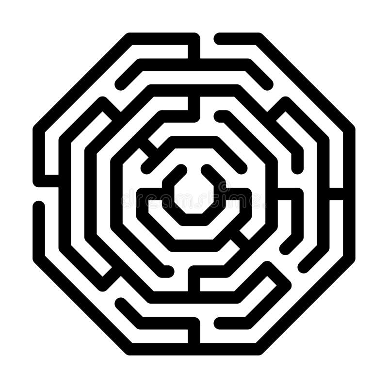 Maze Vector Thick Line Icon for Personal and Commercial Use Stock ...