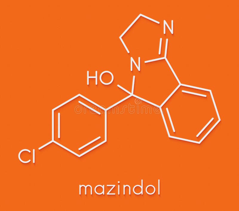 Mazindol Appetite Suppressant Drug Molecule. Skeletal Formula. Stock ...