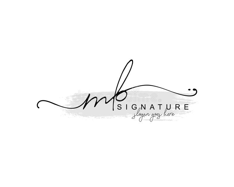 Initial MB Signature Logo Template Vector Stock Vector - Illustration ...
