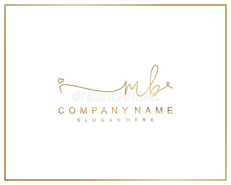 MB Initial Handwriting Logo Template Stock Vector - Illustration of ...