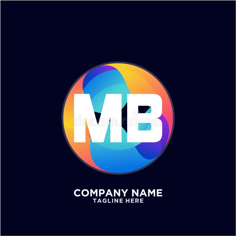 Letter MB Initial Logo Vector With Colorful Stock Vector - Illustration ...