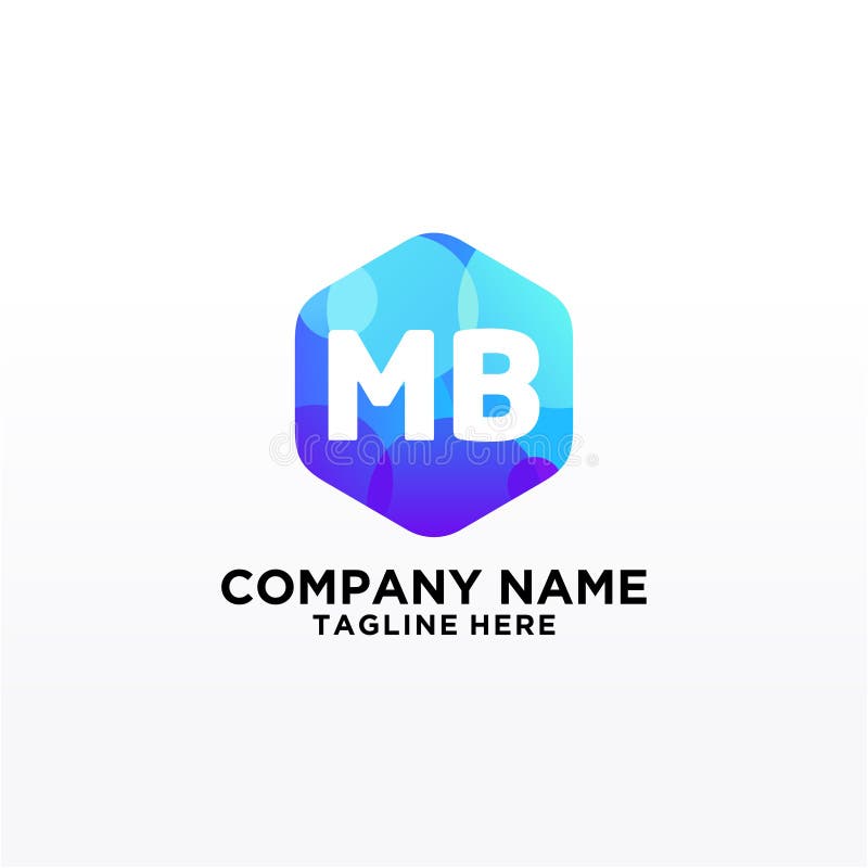 MB Initial Logo with Colorful Circle Template Vector Stock Vector ...