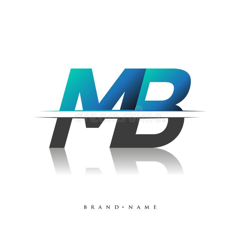 MB Initial Logo Company Name Colored Black and Blue, Simple and Modern ...