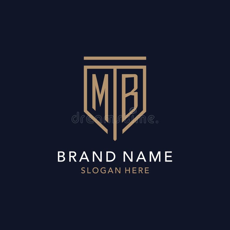 MB Initial Logo Monogram with Simple Luxury Shield Icon Design Stock ...