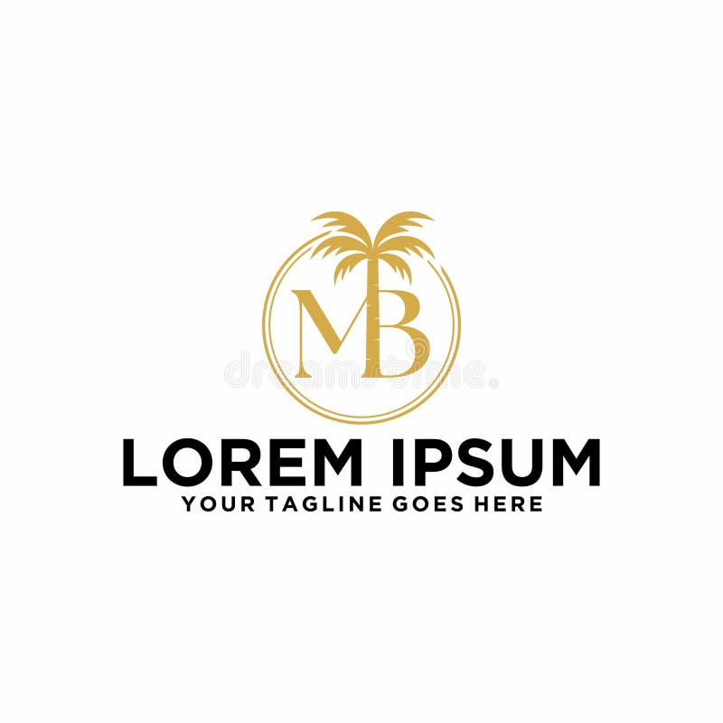 MB Letters Coconut Tree Logo Stock Illustration - Illustration of firm ...