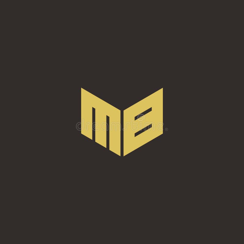 MB Logo Letter Initial Logo Designs Template with Gold and Black ...