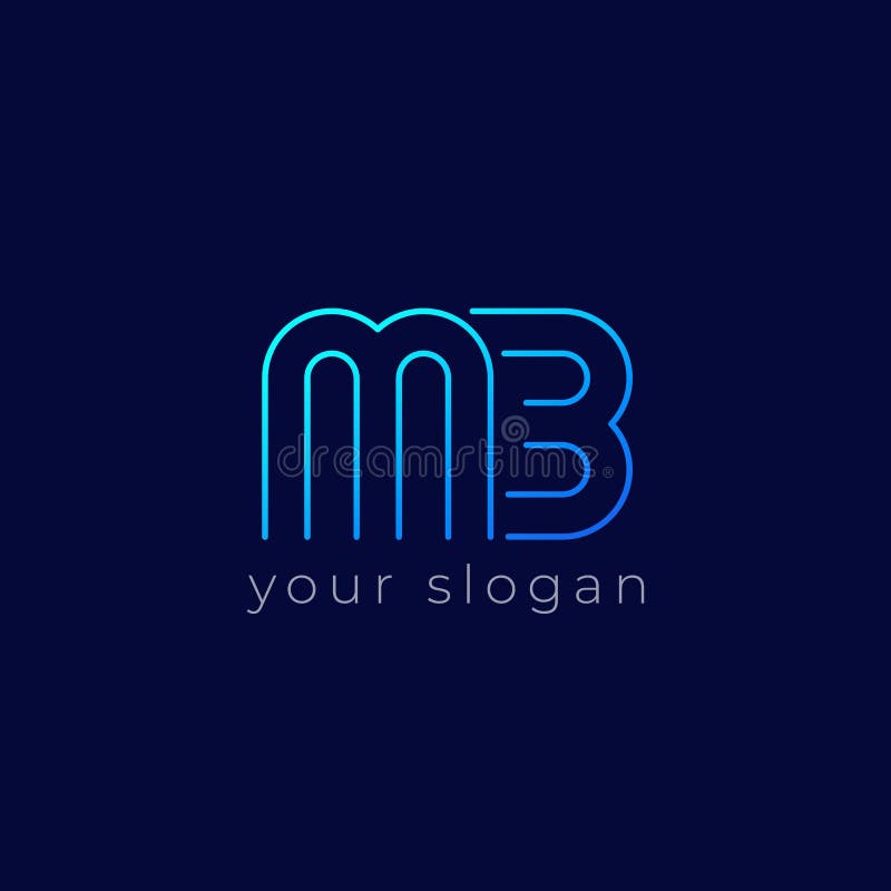 MB Logo, Monogram Line Design Stock Vector - Illustration of ...
