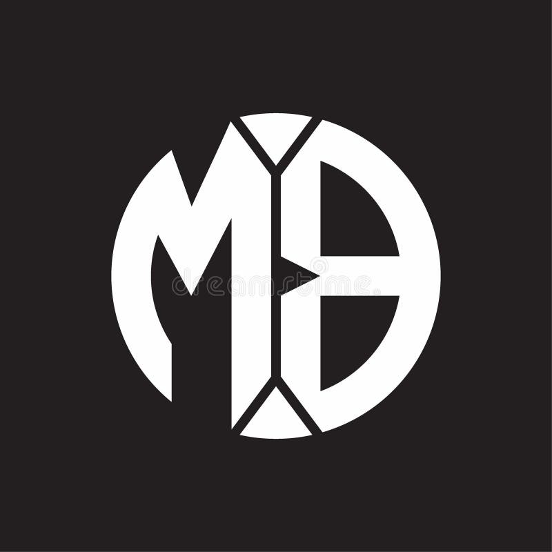MB Logo Monogram with Piece Circle Ribbon Style Stock Illustration ...