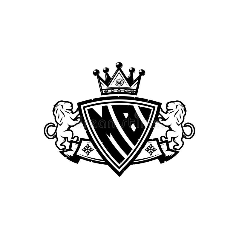 MB Logo Monogram Shield Crown Luxury Design Stock Vector - Illustration ...