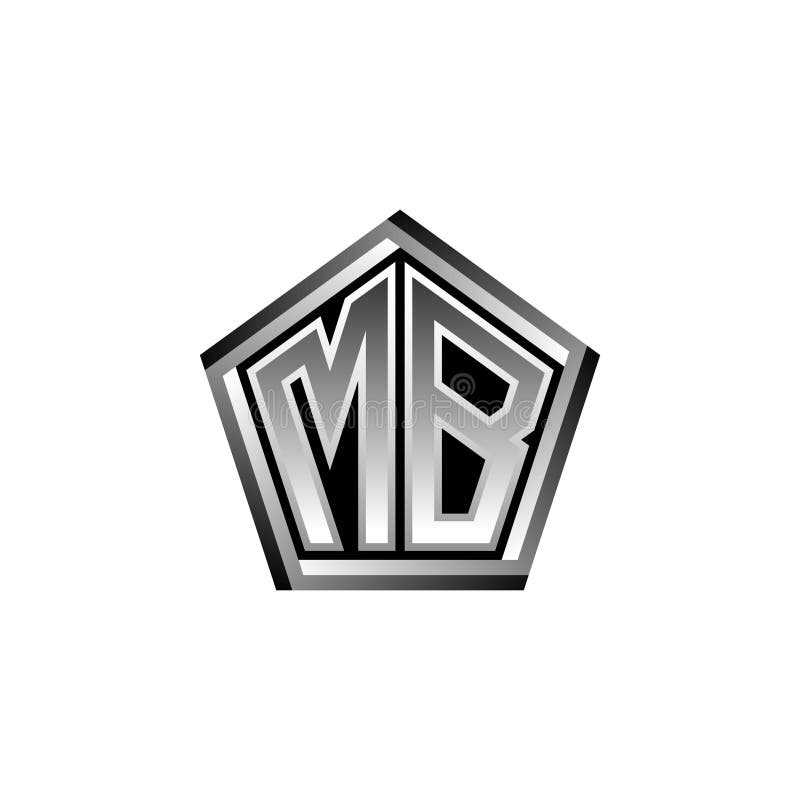 MB Logo Monogram Silver Geometric Modern Design Stock Vector ...