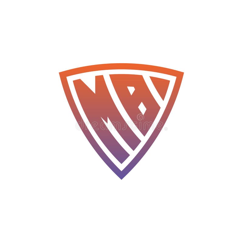 MB Logo Shield Monogram Gradient Style Design Stock Vector ...