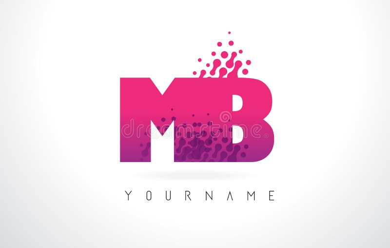 MB M B Letter Logo Com Cor E Partículas Roxas Cor-de-rosa Dots Des ...