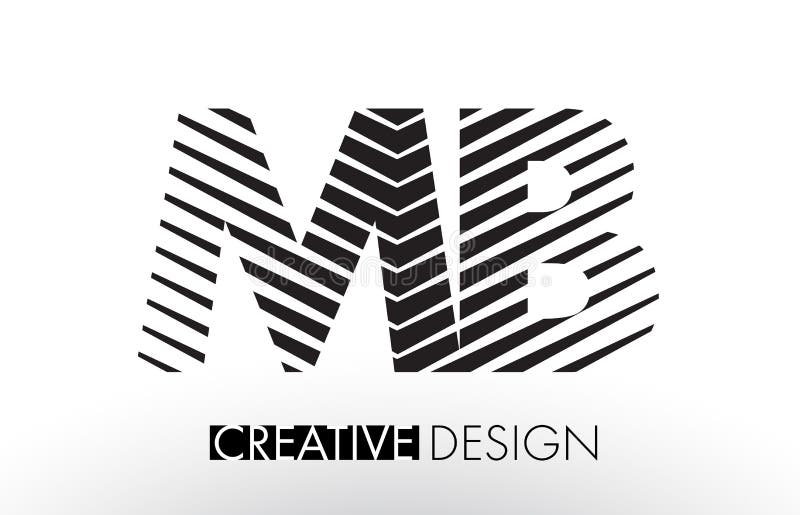 MB M B Lines Letter Design with Creative Elegant Zebra Stock Vector ...