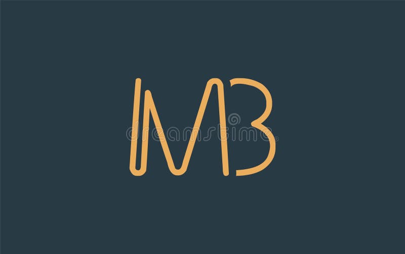 MB Minimalistic Line Art Logo Design with Abstract Lettering Stock ...