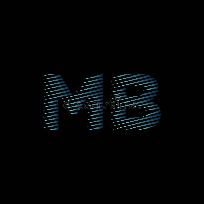 MB Monogram Lines Style Blue Light Vector Stock Vector - Illustration ...
