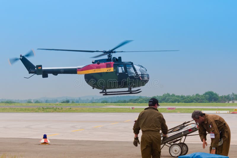 Mbb bo 105 helicopter stock image. Image of ocean, eurocopter - 4304253