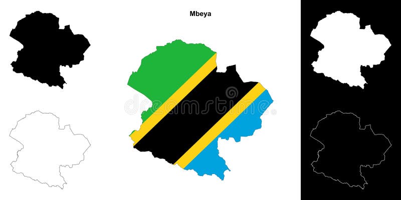 Mbeya outline map stock illustration. Illustration of boundary - 356557743
