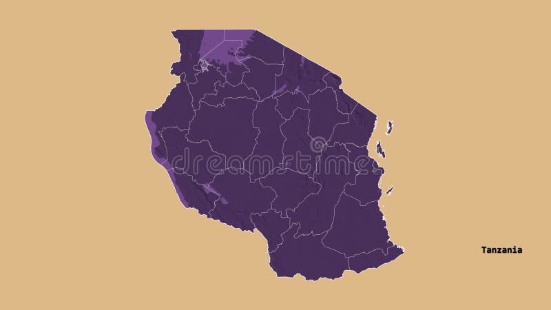 Mbeya Location. Tanzania. Solid Patterned Map Stock Video - Video of ...