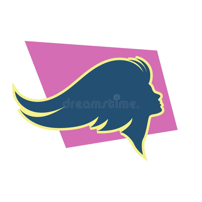Silhouette of Woman Head Profile with Stylized Hair Shape. Stock Vector ...