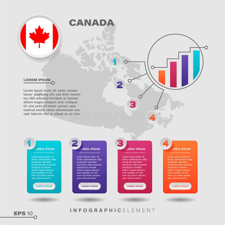 Canada Chart Infographic Elements Stock Illustration - Illustration of ...