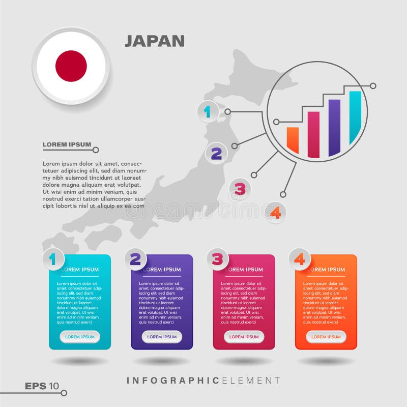 Japan Chart Infographic Element Stock Illustration - Illustration of ...