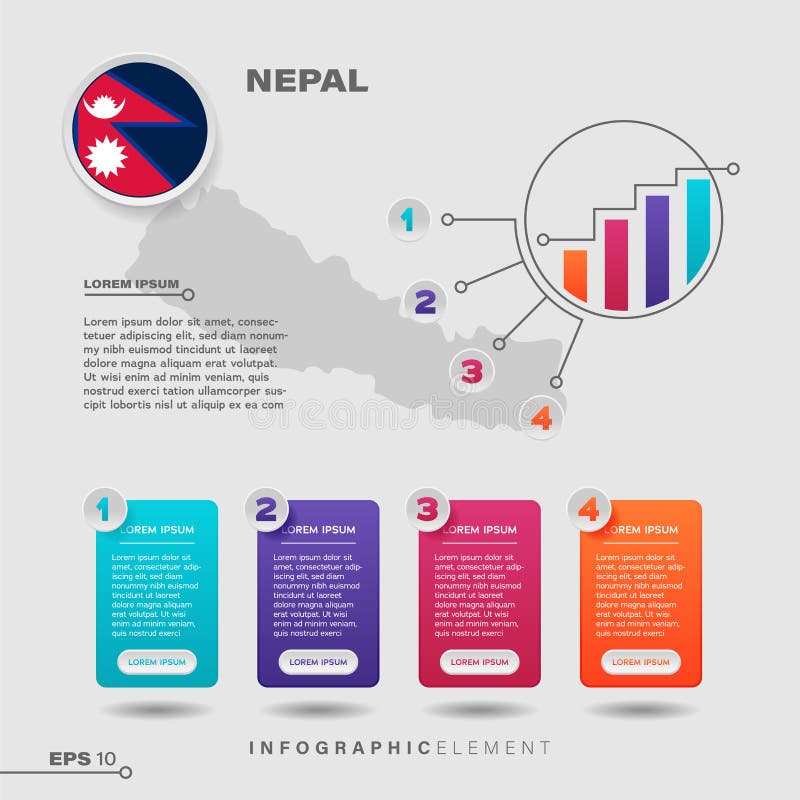 Nepal Chart Infographic Element Stock Illustration - Illustration of ...