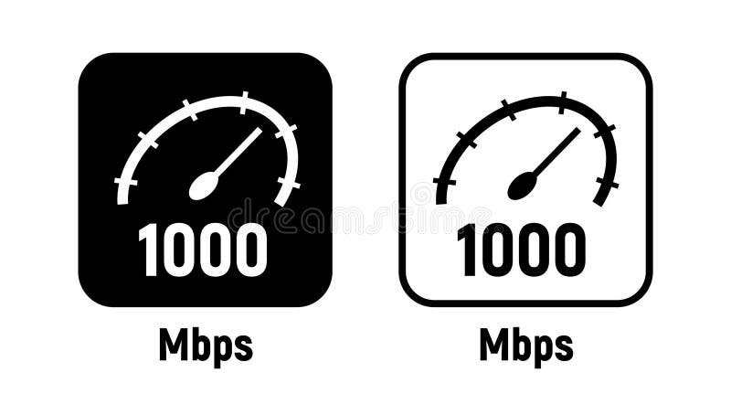 1000 Mbps Data Internet Symbol Digital Icon Broadband Stock Vector ...