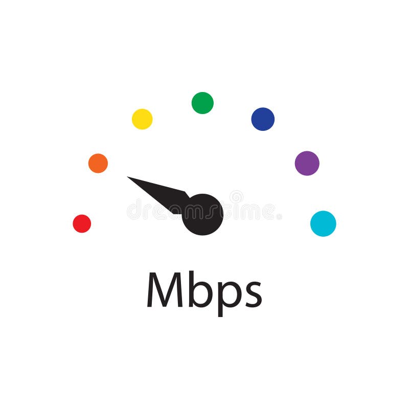 Mbps Speedometer Icon Vector Stock Vector - Illustration of power ...