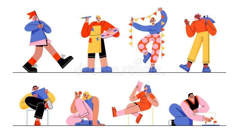 Mbti Concept, People with Different Mindset Types Stock Vector ...