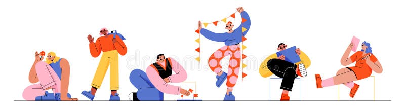 Mbti Concept, People with Different Mindset Types Stock Vector ...