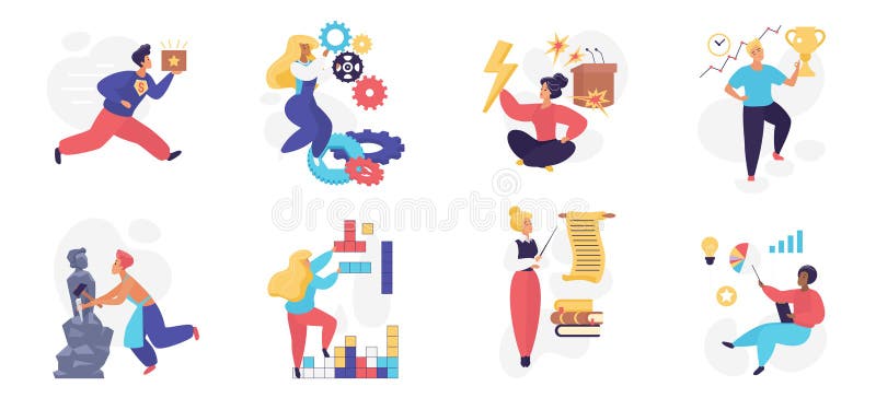 MBTI Person Types Set, People with Different Mindset and Human Behavior ...