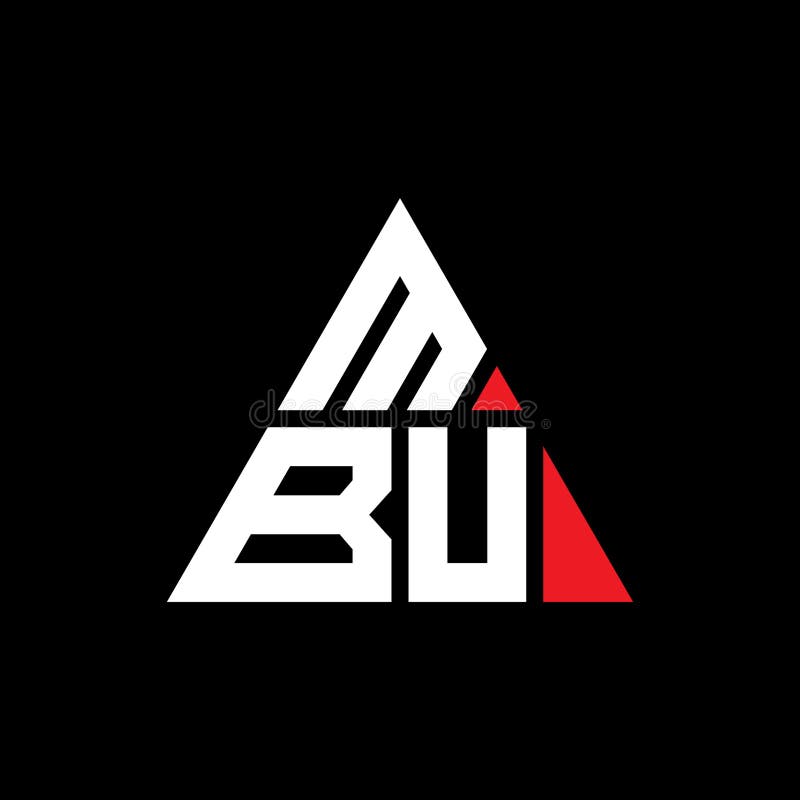 MBU Triangle Letter Logo Design with Triangle Shape. MBU Triangle Logo ...