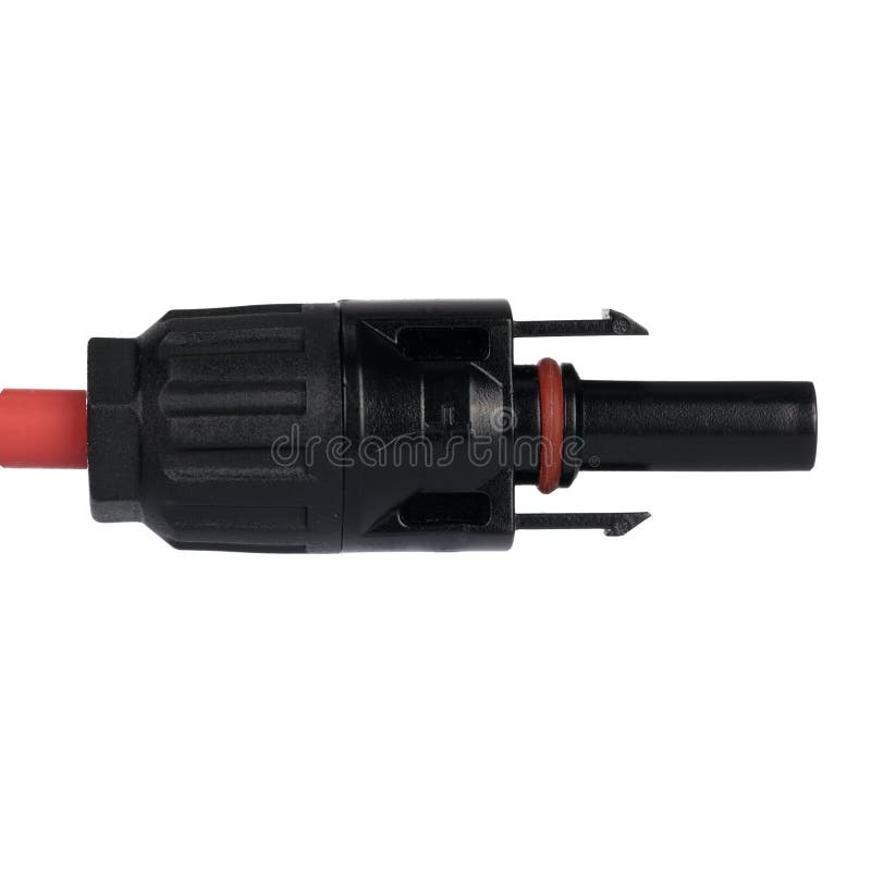 MC4 Solar Panel Connector, Connector on Red Cable with Locking Hooks ...