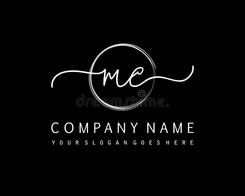 MC Initial Handwriting Logo Circle Hand Drawn Template Vector Stock ...