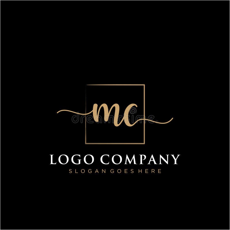 MC Initial Handwriting Logo Template Vector. Stock Vector ...