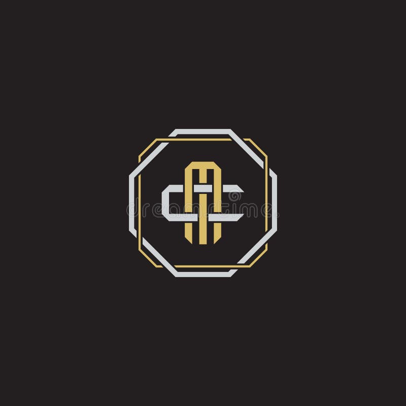 MC Initial Letter Overlapping Interlock Logo Monogram Line Art Style ...
