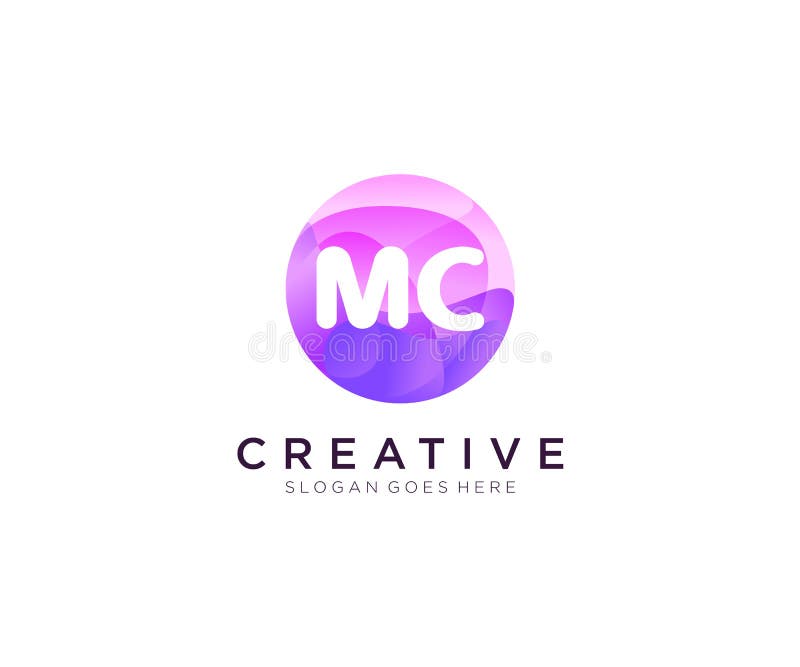 MC Initial Logo with Colorful Circle Template Vector Stock Vector ...