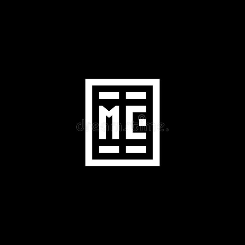 MC Initial Logo with Square Rectangular Shape Style Stock Illustration ...