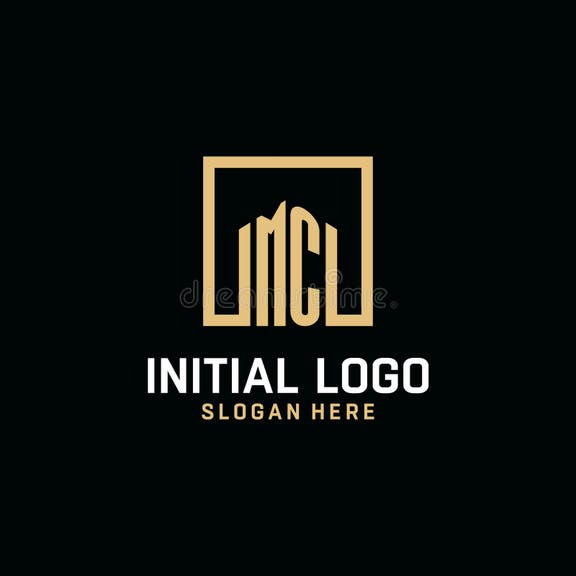 MC Initial Monogram Logo Design with Square Shape Design Ideas Stock ...