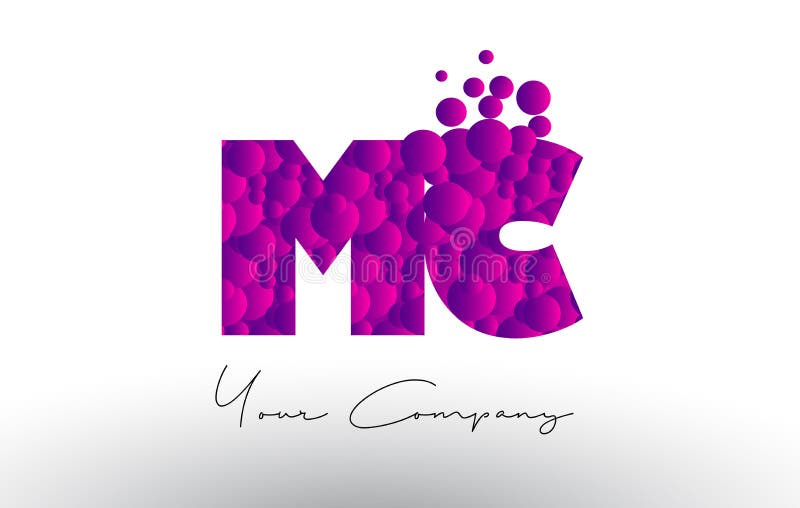 Mc M C Pink Dots Letter Logo Alphabet Icon Stock Vector - Illustration ...