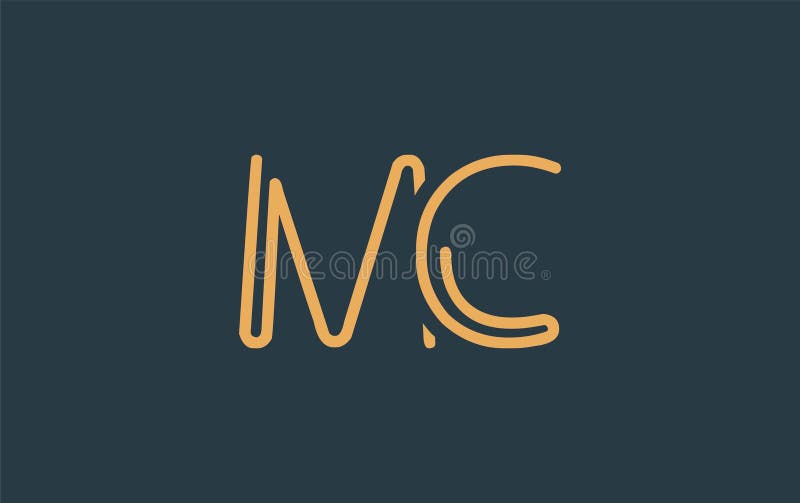 MC Minimalistic Line Art Logo Design with Abstract Lettering Stock ...