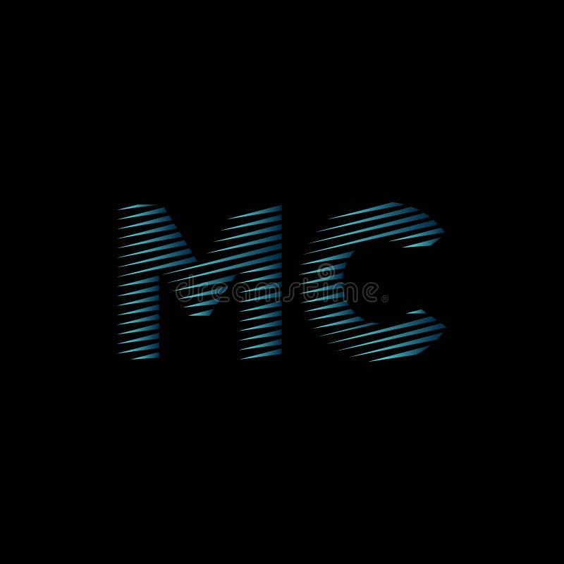 MC Monogram Lines Style Blue Light Vector Stock Vector - Illustration ...