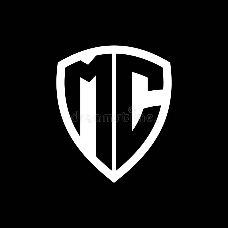 BP Monogram Logo with Bold Letters Shield Shape with Black and White ...