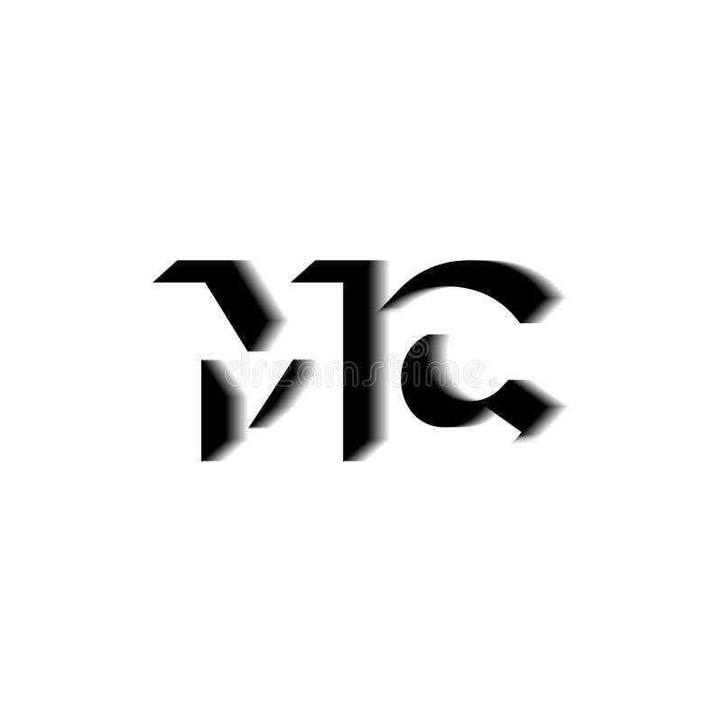 MC Monogram Shadow Shape Style Stock Vector - Illustration of black ...