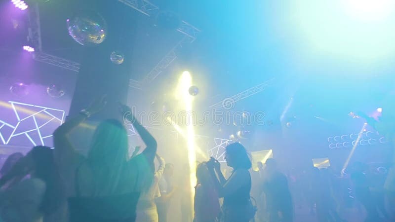 MC on Stage Dancing with People Stock Footage - Video of house, dark ...