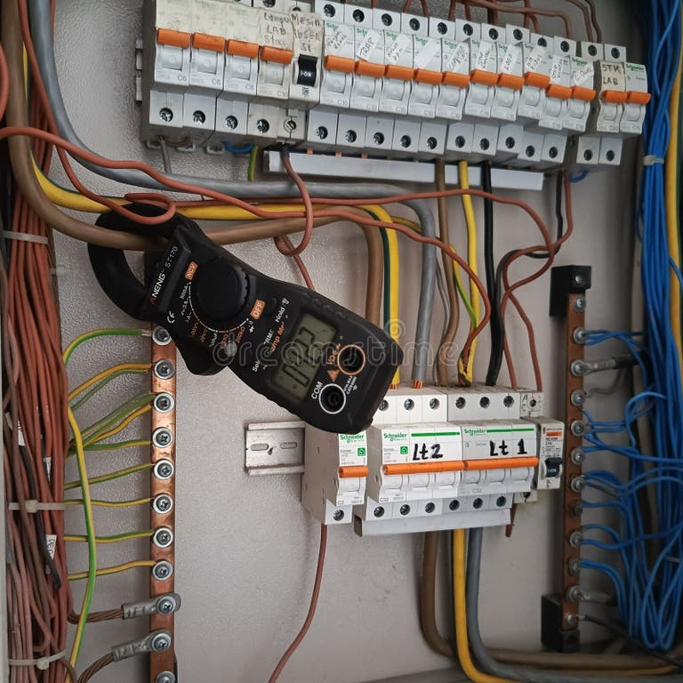 Mcb Amperemeter 3phasa Panel Circuit Stock Image - Image of amperemeter ...